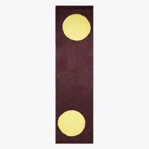 Tory Burch Ruched Silk Oblong Scarf - Brown/yellow