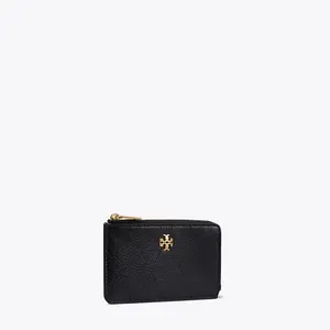 Tory Burch Charlie Quilted Zip Charm Card Case - Black
