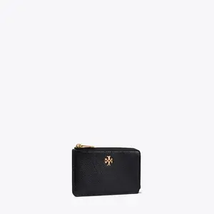 Tory Burch Charlie Quilted Zip Card Case - Black