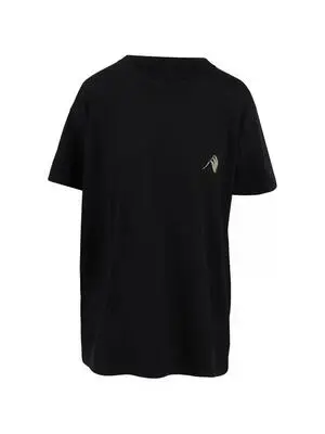 Attico Embroidered Logo Cotton T-shirt - Black