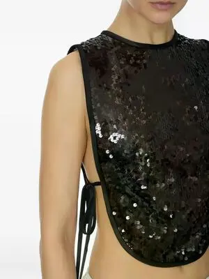 Elisabetta Franchi Sequin Embellished Tulle Top