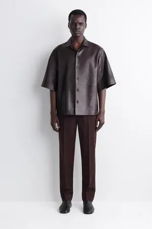 Cos Textured-leather Shirt