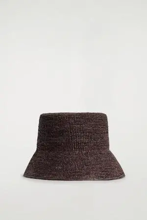 Cos Raffia Bucket Hat - Brown