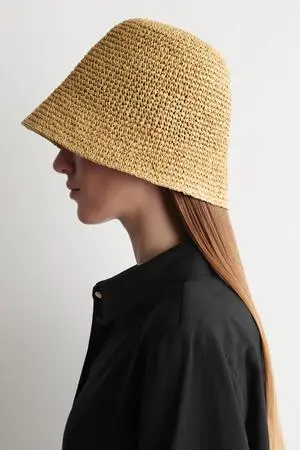 Cos Sculpted Straw Bucket Hat