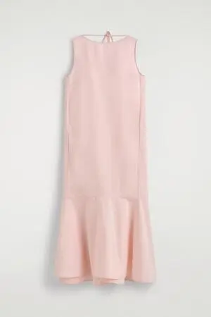Cos Dropped-hem Cotton Midi Dress - Pink