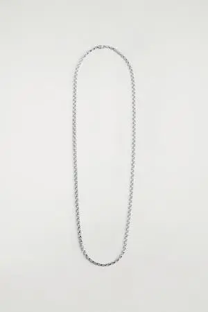 Cos Silver-plated Teardrop-link Long Chain Necklace - Silver-colored
