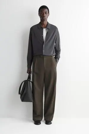 Cos Draped Cotton-jersey Shirt