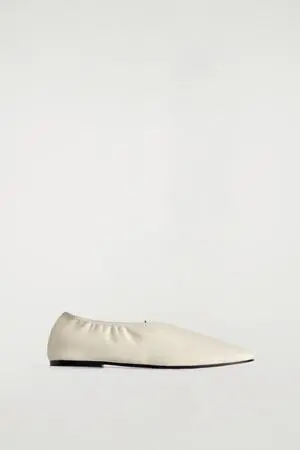 Cos Soft Ballerina Pumps In Sheep Leather - White
