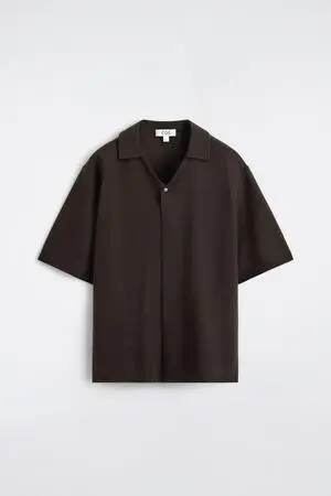 Cos Milano-jersey Short-sleeved Shirt - Brown
