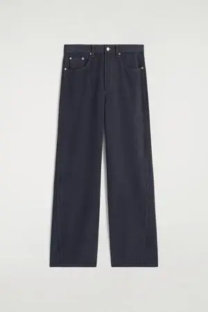 Cos Denim-effect Mulberry Silk Pants - Indigo