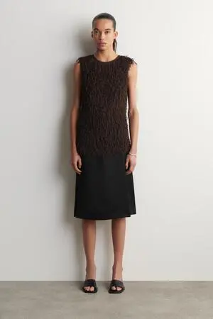 Cos Fringed Knitted Sleeveless Top