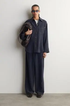 Cos Denim-effect Silk Shirt