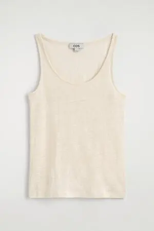 Cos Linen-jersey Tank Top - White