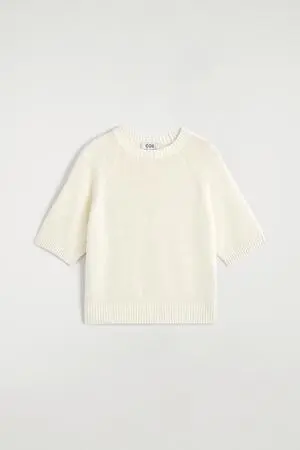 Cos Shrunken Knitted Linen T-shirt