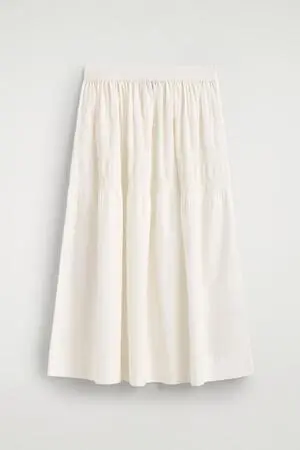 Cos Tiered Gathered Midi Skirt - White
