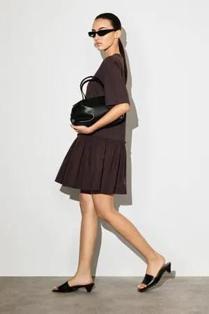 Cos Panelled Dropped-waist Mini Dress - Brown