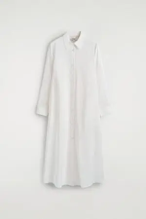 Cos Fluid Midi Shirt Dress - White