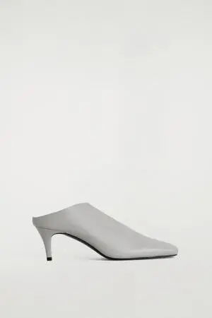 Cos Draped Leather Kitten-heel Mules