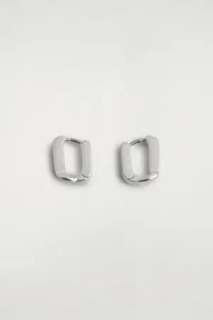 Cos Link Hoop Earrings - Silver-colored