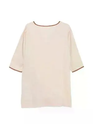 MC2 SAINT BARTH Matcha String Contrast-trim V-neck Kaftan