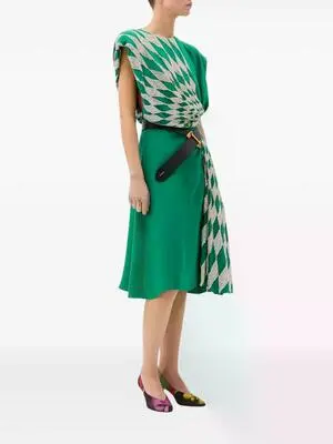 Versace Embroidered Silk Midi Dress