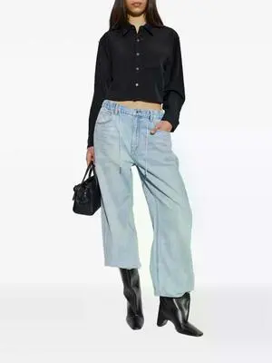Alexander Wang Crystal-embellished Drawstring Jeans