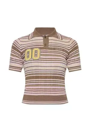 Off-White Striped Patch Detail Polo Shirt