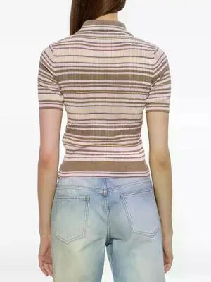 Off-White Striped Patch Detail Polo Shirt