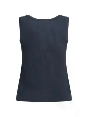 Max Mara Ribbed Knit Scoop Neck Tank Top - Blue