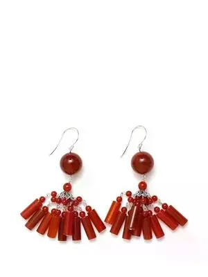 SOPHIE BUHAI Flamenco Carnelian Tassel Earrings - Silver