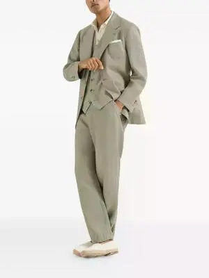 Brunello Cucinelli Linen Micro Chevron Waistcoat