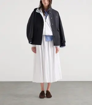Prada Fil-á-fil Shirt With Drawstring Puff Sleeves