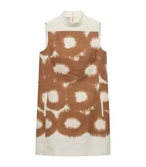 Prada Canvas Circle Print Mini Dress - Brown