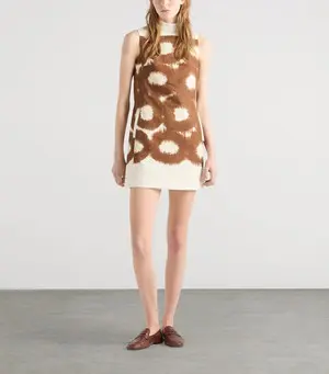 Prada Canvas Circle Print Mini Dress
