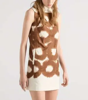Prada Canvas Circle Print Mini Dress