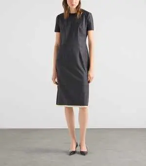 Prada Wool Check Midi Dress