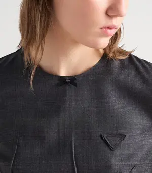 Prada Wool Check Midi Dress