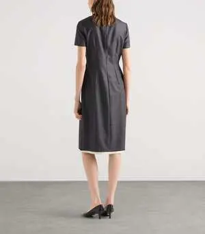 Prada Wool Check Midi Dress