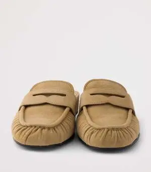 Prada Suede Mules - Neutral