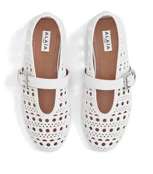 Alaïa Lambskin Vienne Ballet Flats With Buckle Detail
