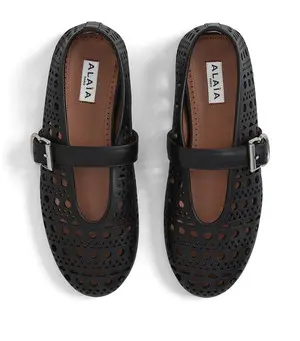 Alaïa Lambskin Vienne Ballet Flats With Buckled Strap
