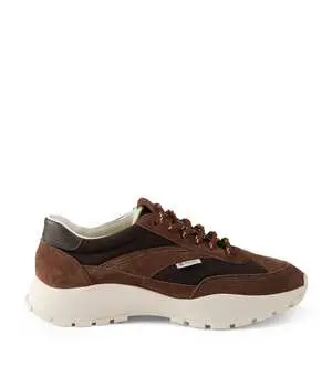 Prada Suede And Mesh Lace-up Sneakers