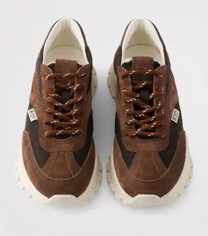 Prada Suede And Mesh Lace-up Sneakers