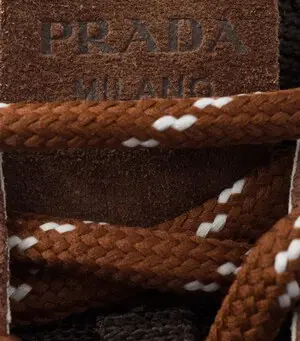 Prada Suede And Mesh Lace-up Sneakers