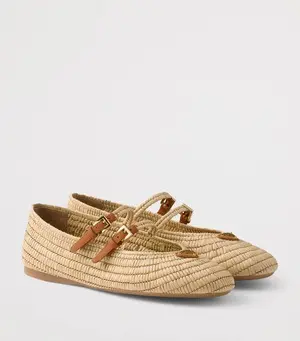 Prada Crochet Triangle Ballet Flats - Neutral