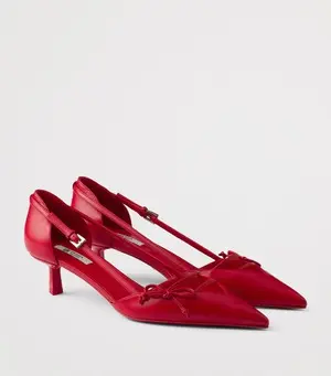Prada Leather Open-side Pumps