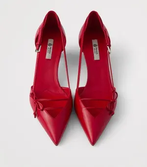 Prada Leather Open-side Pumps