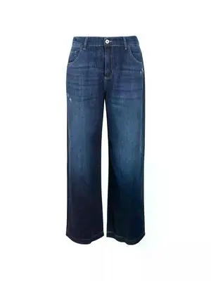 NOUMENO CONCEPT Distressed Wide-leg Jeans