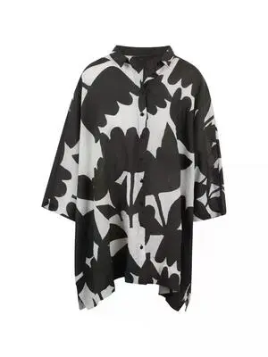 Black Label Floral Print Button-up Dress