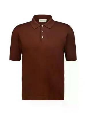 PIACENZA CASHMERE 1733 Short-sleeved Polo Shirt - Brown
